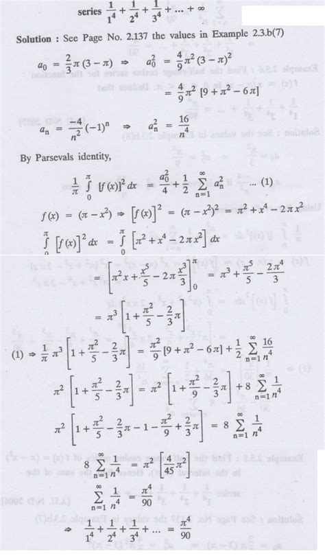 Parseval S Relation Or Theorem Or Identity Examples