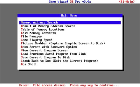 Game Wizard 32 File Access Denied · Issue 683 · Dosbox Staging