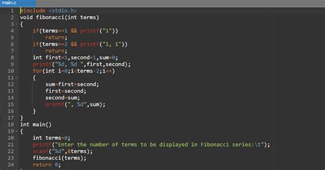 Printing Fibonacci Series Till N Terms In C The Divine Wisdom