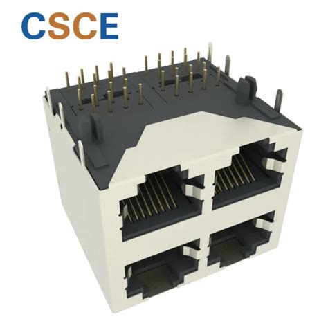 2X2 Ports 8p Stacked RJ45 PCB Connector Metwork Socket RJ45 Socket And RJ45 Jack