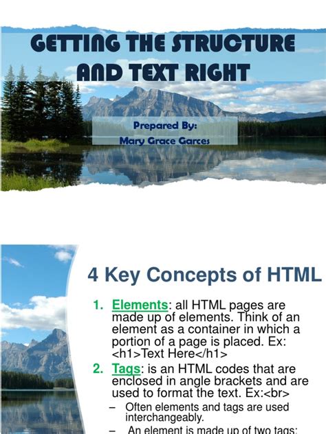 Getting The Structure And Text Right Pdf Html Html Element