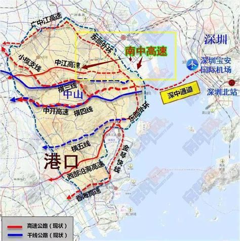 深中通道地图高清 深珠通道规划图 高清 伤感说说吧