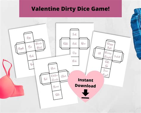 Valentine S Day Dirty Dice Game Adult Printable Sex Etsy Artofit