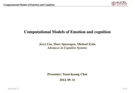 Ppt Computational Models Of Emotion And Cognition Powerpoint
