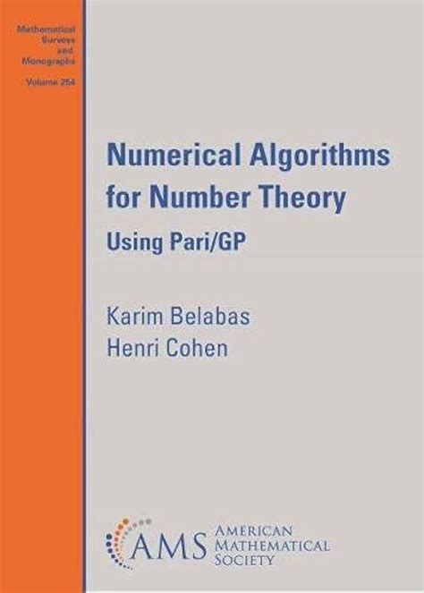 Numerical Algorithms For Number Theory Using Aposte No Widbet E Conquiste Pr Mios