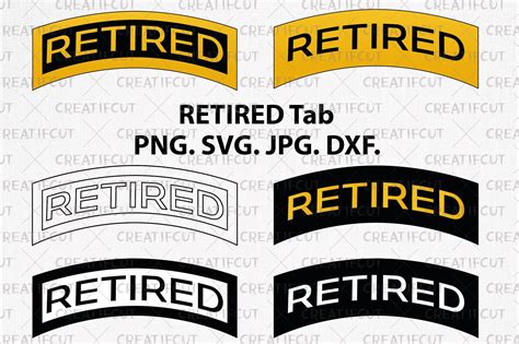 Army Retired Tab Svg Military Badge Army Retired Badge T Etsy