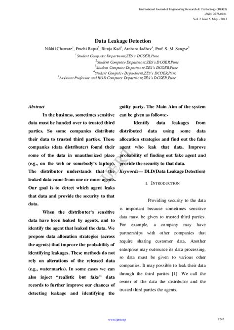 Pdf Data Leakage Detection