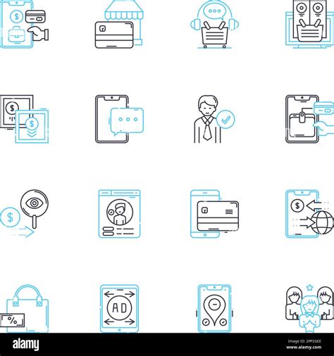 Advertising Campaign Linear Icons Set Branding Message Strategy Target Audience Promote