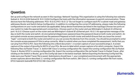 SOLVED Set Up And Configure The Network As Seen In This Topology