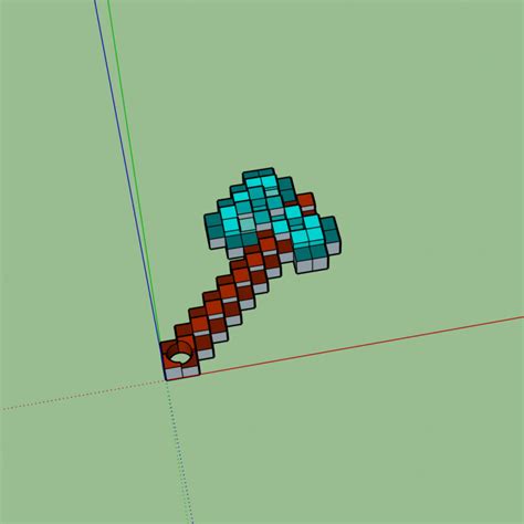 D Printable Minecraft Axe Connectable With Keychain By Edwyn