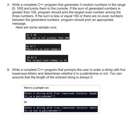 Solved A Write A Complete C Program That Generates 3
