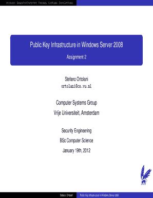 Fillable Online Cs Vu Public Key Infrastructure In Windows Server 2008 Assignment 2 Cs Vu