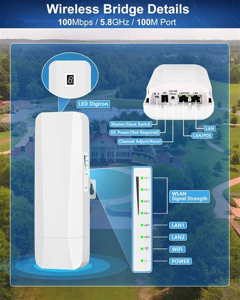 Wireless Bridge 58g Outdoor Cpe Point To Point Long Range Acess Poin Up To 3km Cpe450 With