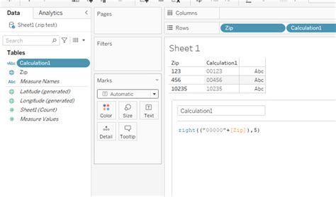 Retain Preceding Zeros From Zip Codes While Downloading Report As A Csv From Tableau Server