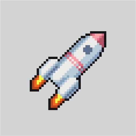 Pixel Art Illustration Rocket Icon Pixelated Rocket Rocket Space Icon