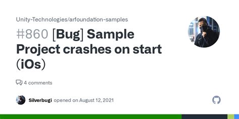 Bug Sample Project Crashes On Start IOs Issue Unity Technologies Arfoundation