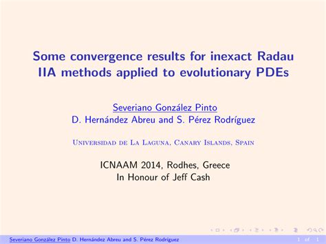 Pdf Some Convergence Results For Inexact Radau Iia Methods Applied To