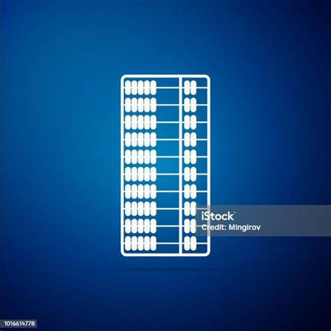 주 판 아이콘 파란색 배경에 고립입니다 전통적인 계산 프레임입니다 교육 부호입니다 수학 학교입니다 평면 디자인입니다 벡터 일러스트 레이 션 0명에 대한 스톡 벡터 아트 및