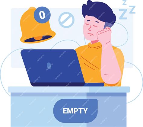 Premium Vector Empty Notification Character Illustration