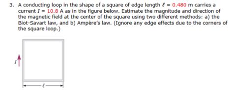 Solved A Conducting Loop In The Shape Of A Square Of Edge Chegg Com