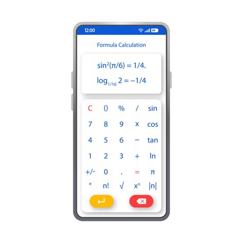 Formula Calculation Smartphone Interface Vector Template Mobile