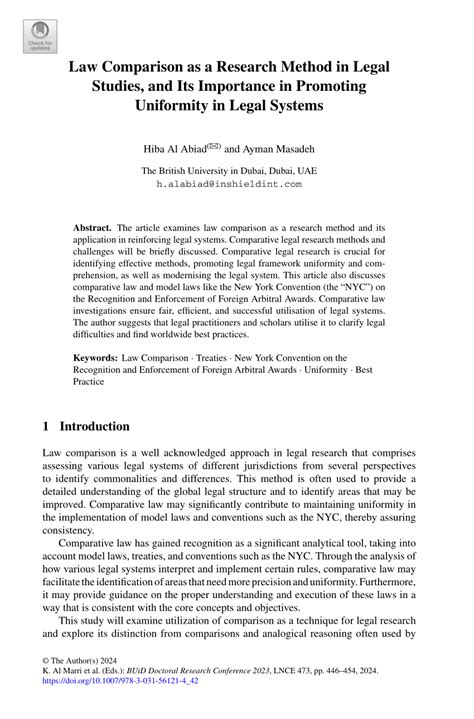 Pdf Law Comparison As A Research Method In Legal Studies And Its
