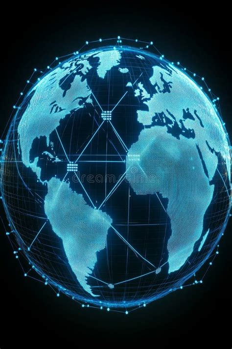 An Abstract Digital World Map Displaying Global Network Connections And
