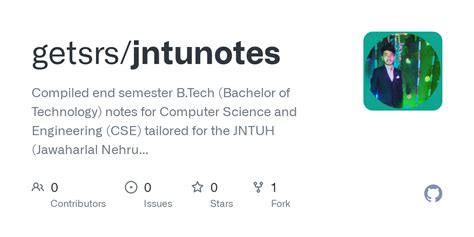Github Getsrsjntunotes Compiled End Semester Btech Bachelor Of