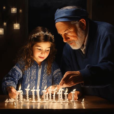Premium Ai Image A Man And A Girl Playing A Game Of Chess With A Lit