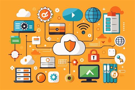 Tech Minimalism Icon Set Design With An Orange Twist Premium AI Generated Vector