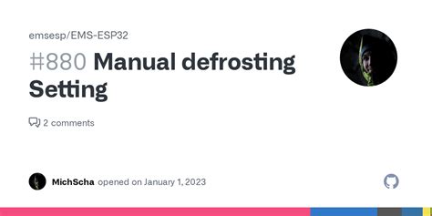 Manual Defrosting Setting Issue Emsesp EMS ESP GitHub