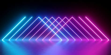 3d 렌더링 네온 조명 추상적인 배경 빛나는 라인 가상 현실 보라색 삼각형 자외선 적외선 스펙트럼 활기찬 색상 레이저 쇼 0명에 대한 스톡 사진 및 기타 이미지 Istock