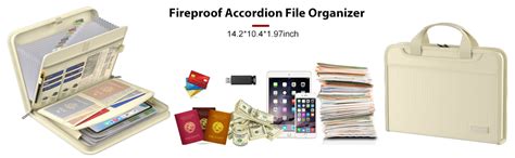 Engpow Accordion File Organizer Fireproof Expanding File