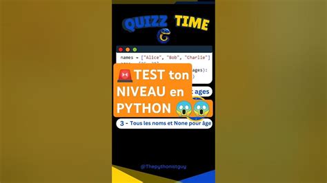 🚨test Ton Niveau En Python 😱 Apprendre Python Pythonprogramming