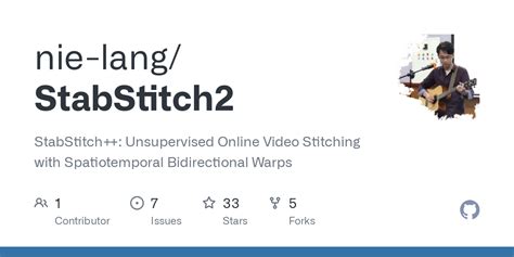 GitHub Nie Lang StabStitch2 StabStitch Unsupervised Online Video Stitching With