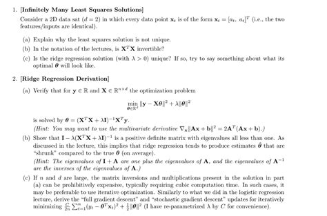 1 [infinitely many least squares solutions] consider