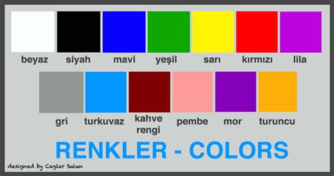 Colors Introduction To Turkish