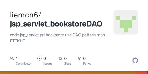 GitHub Liemcn Jsp Servlet BookstoreDAO Code Jsp Servlet Prj Bookstore Use DAO Pattern Mon PTTKHT