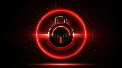 Protect Your Data With A Glowing Red Cybersecurity Lock Visualization Keep Your Information