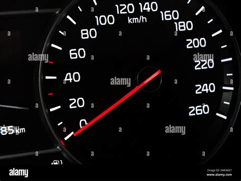 Close Up Shot Of Speedometer In Car Car Dashboard Dashboard Details With Indication Lamps Car