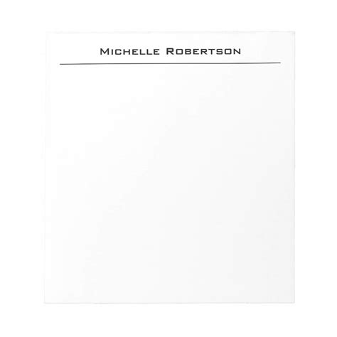 Professional Minimalist Plain Simple Modern Notepad Zazzle