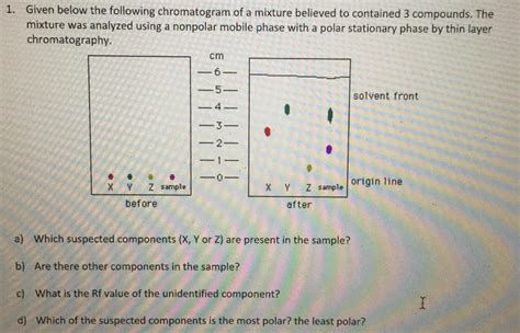 Solved 1 Given Below The Following Chromatogram Of A