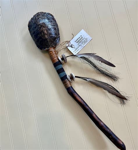 Vtg TURTLE SHELL RATTLE Native American Style Handcrafted Etsy