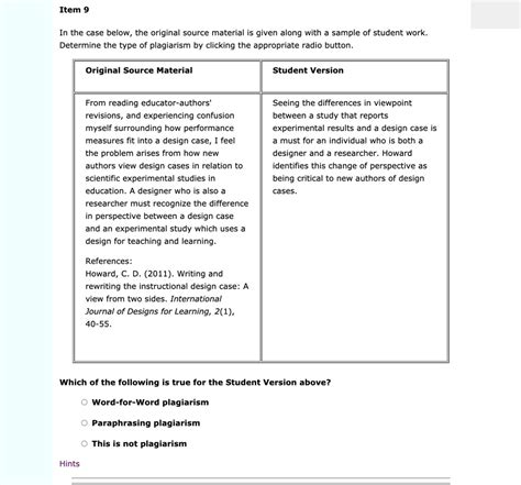 Item 9 In The Case Below The Original Source Material Is Given Along