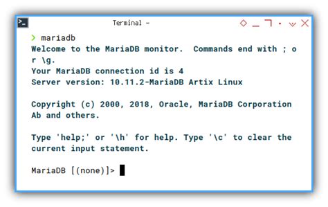 lamp mariadb prompt