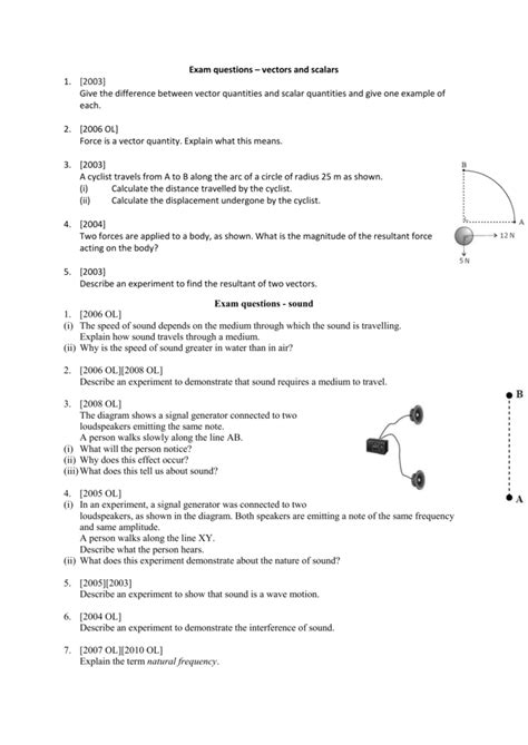 Exam Questions Vectors And Scalars 2003 Give The Difference