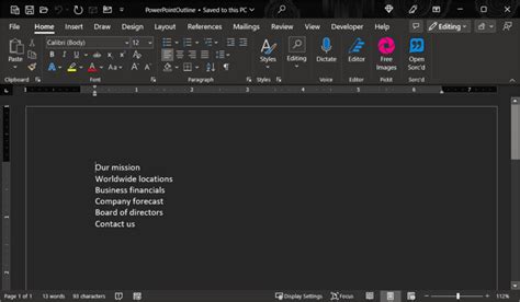 Как включить и отключить темный режим в Microsoft Word