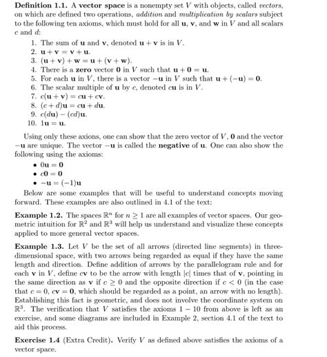Solved Definition 11 A Vector Space Is A Nonempty Set V