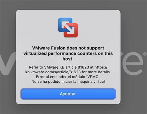 Vmware Fusion Does Not Support Virtualized Performance Counters On