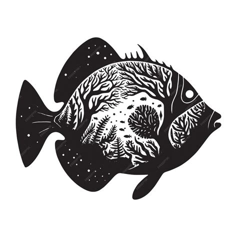 Silhouette Of Picasso Triggerfish Filled With Nature View In Rough